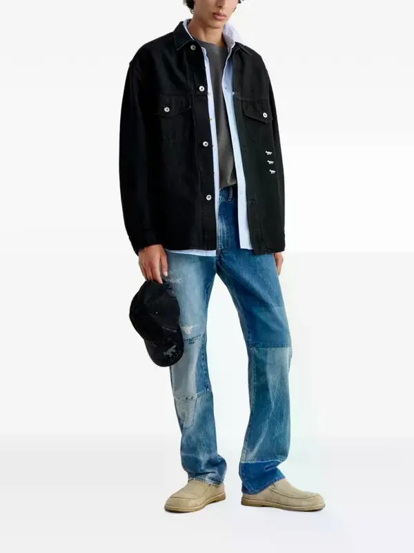 Maison Kitsuné Fox-embroidered Cotton Shirt Jacket