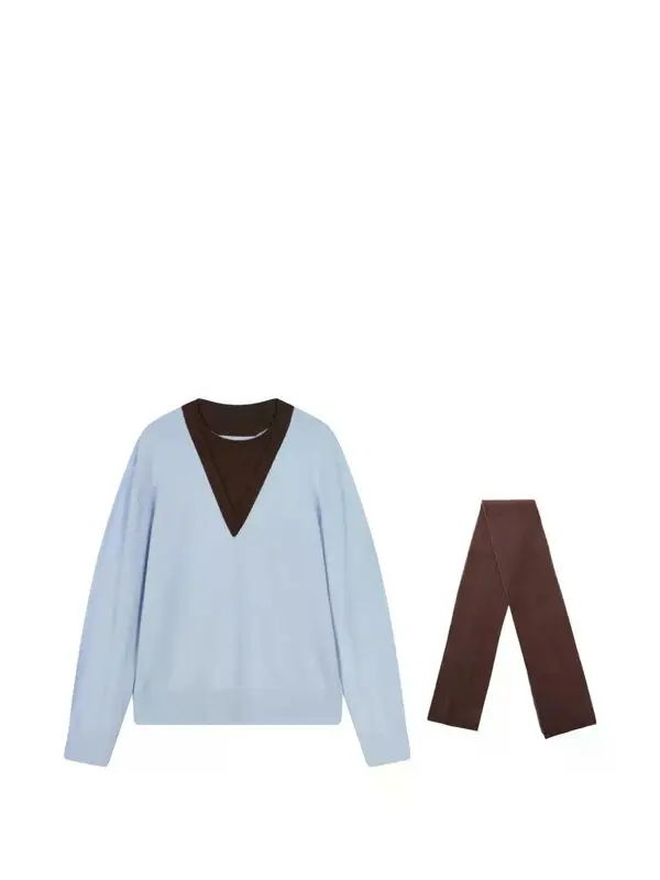 CROQUIS Layered-effect Scarf-detail Sweater