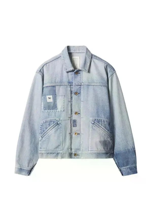 Maison Kitsuné Patchwork Cotton Denim Jacket