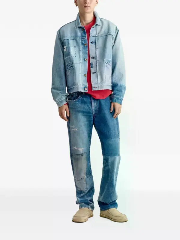 Maison Kitsuné Patchwork Cotton Denim Jacket