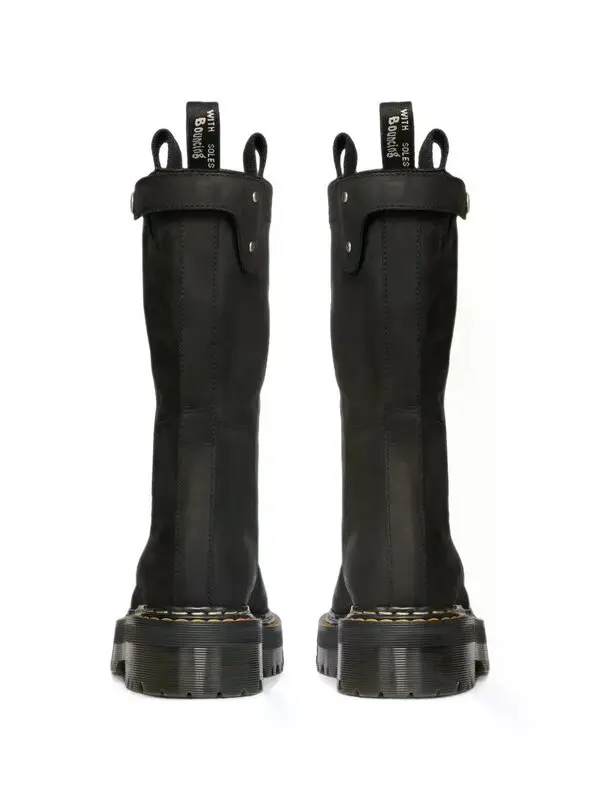 Rick Owens X Dr. Martens Quad Logo-tape Biker Boots