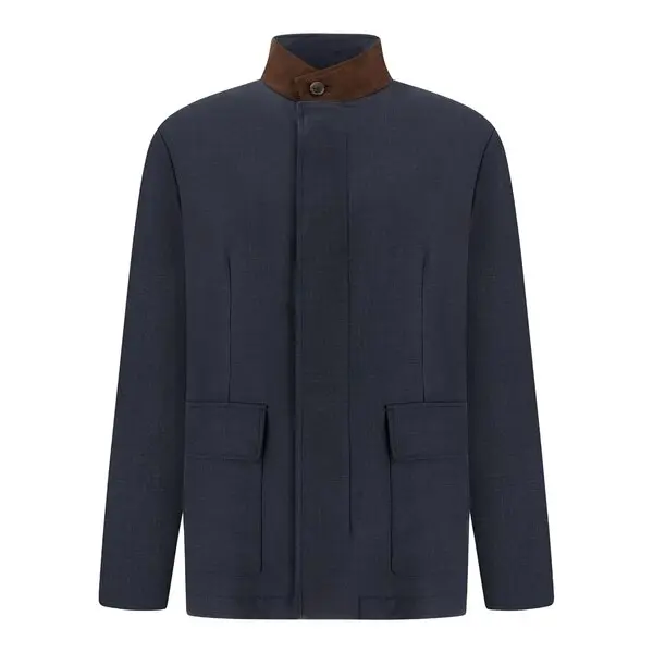 Paul & Shark Wool Field Jacket With Suede Details