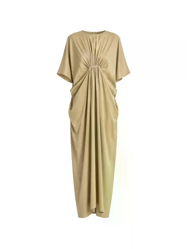 IRINA SCHROTTER Aysha Crystal-embellished Draped Midi Dress - Neutrals