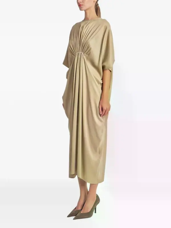 IRINA SCHROTTER Aysha Crystal-embellished Draped Midi Dress