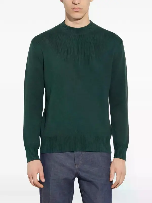 PAOLO PECORA Ribbed-knit Crew-neck Sweater