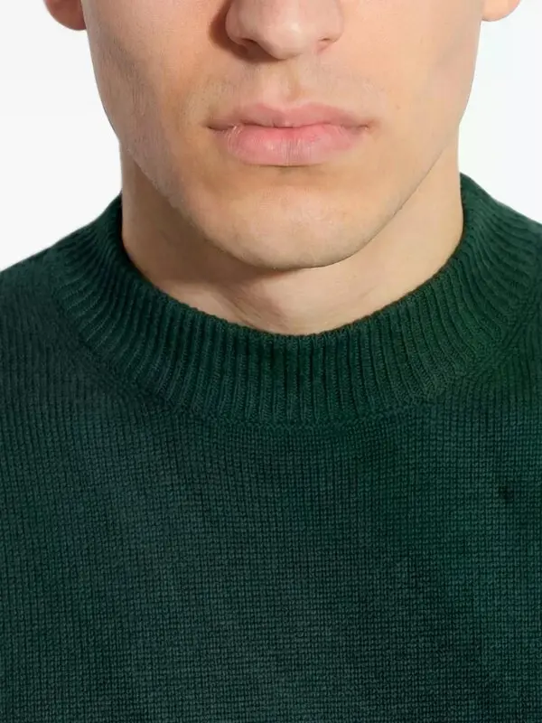 PAOLO PECORA Ribbed-knit Crew-neck Sweater