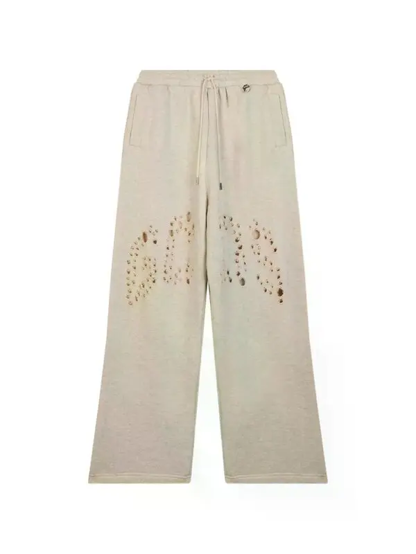 Gcds Logo-perforated Laser-cut Track Pants