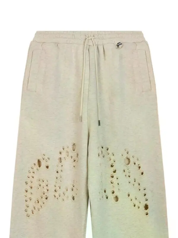 Gcds Logo-perforated Laser-cut Track Pants