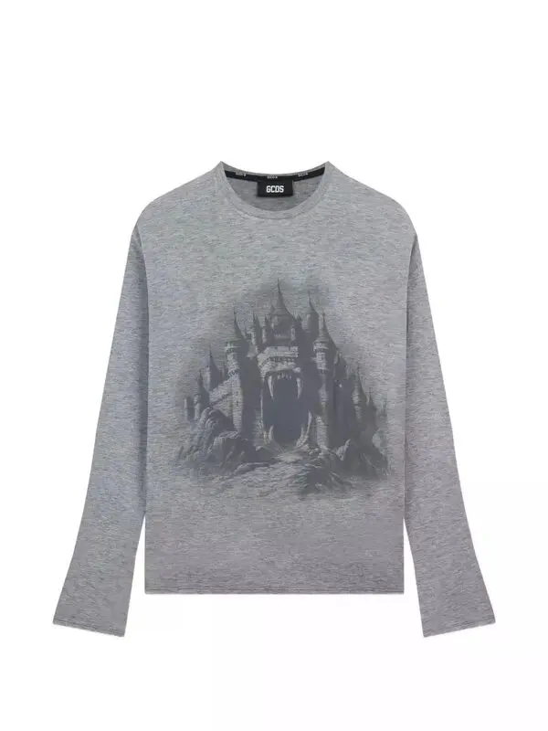 Gcds Maniche Lunghe Gothic Graphic-print Long-sleeve T-shirt