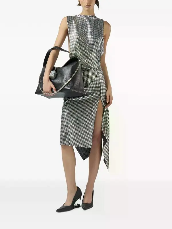 Gcds Asymmetric Draped Midi Dress