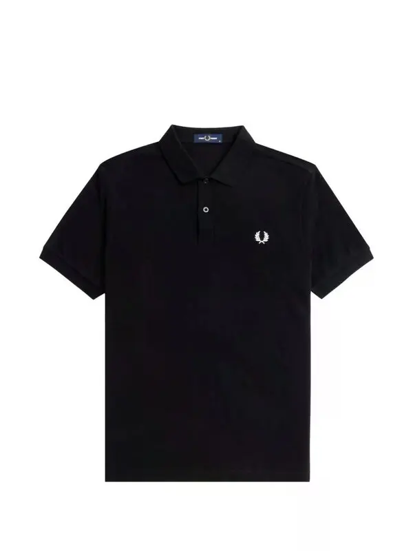 Fred Perry Logo-embroidered Cotton Polo Shirt - Black