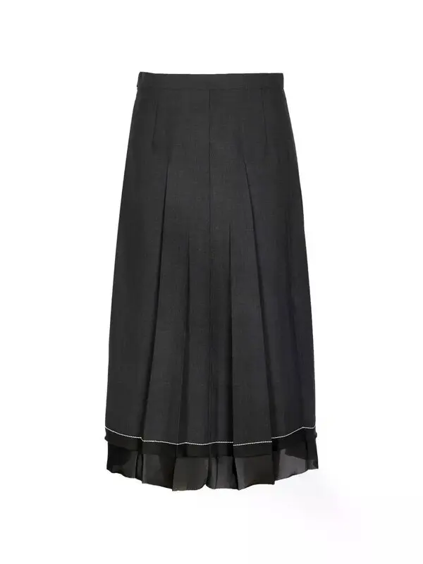 LESS Pleated Wool-blend Skirt