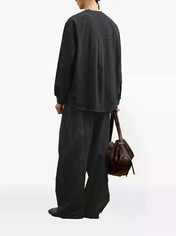 CROQUIS Wide-leg Panelled Trousers - Black
