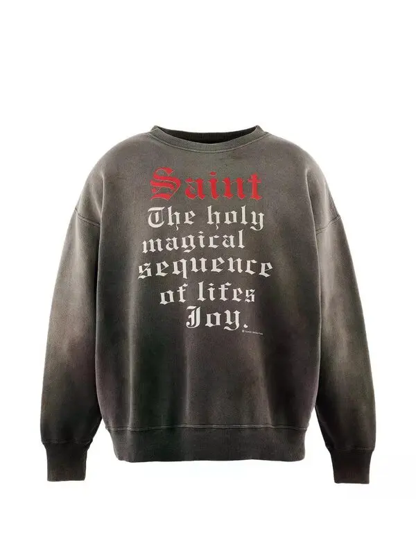 SAINT MXXXXXX Slogan-print Crew-neck Sweater