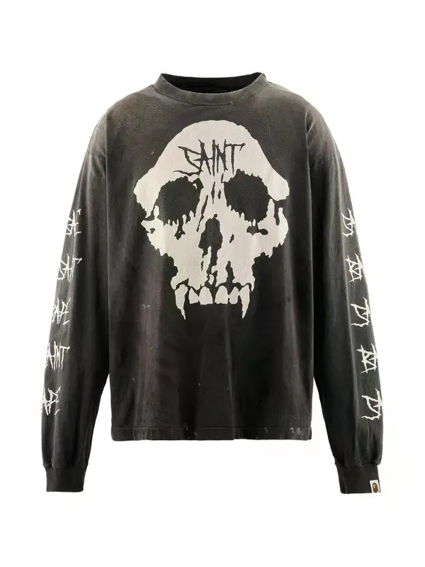 SAINT MXXXXXX X Bape Skull-print Long-sleeve T-shirt