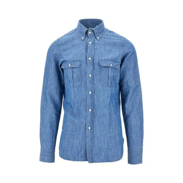 FINAMORE 1925 Cotton And Linen Denim Shirt