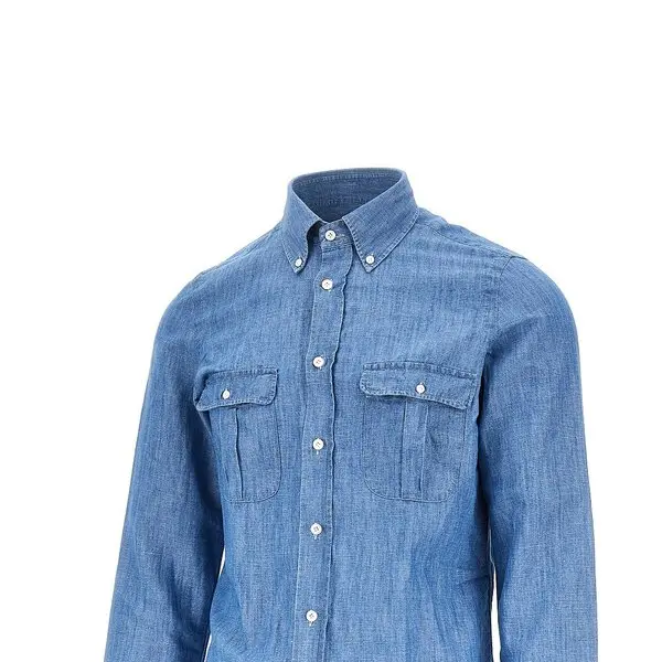FINAMORE 1925 Cotton And Linen Denim Shirt