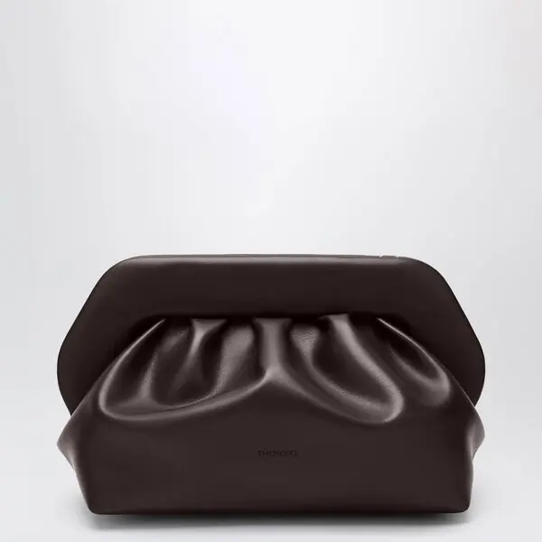 THEMOIRE Bios Plum-colored Leather Clutch Bag - Brown