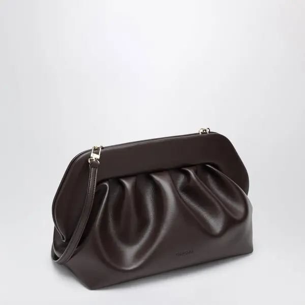THEMOIRE Bios Plum-colored Leather Clutch Bag - Brown