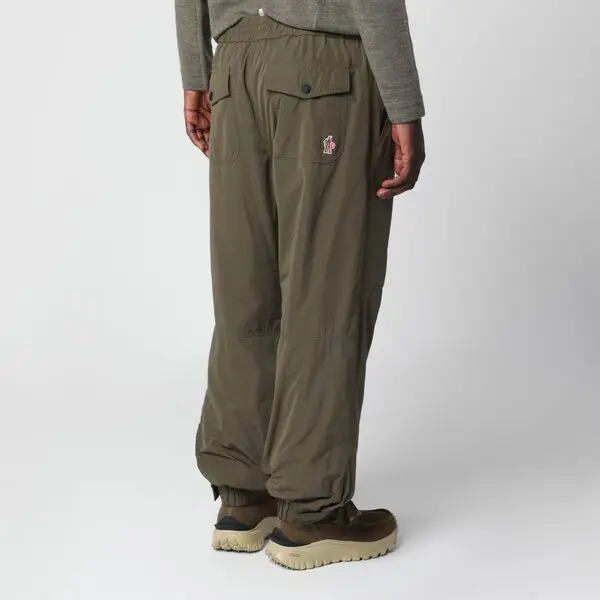 Moncler Olive Trousers In Technical Fabric