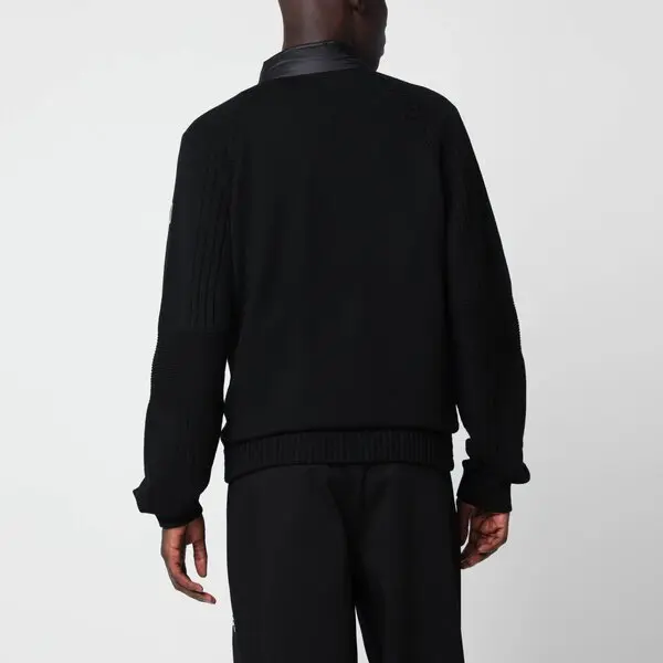 Moncler Padded Zip-up Cardigan In Wool Blend