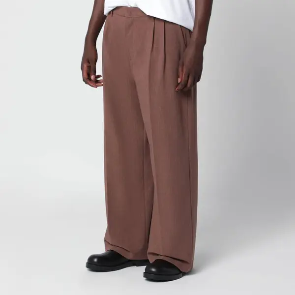 THESTROY Brick-coloured Inno Trousers In Wool Blend