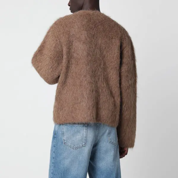 Séfr Taupe Cardigan In Alpaca Blend - Brown