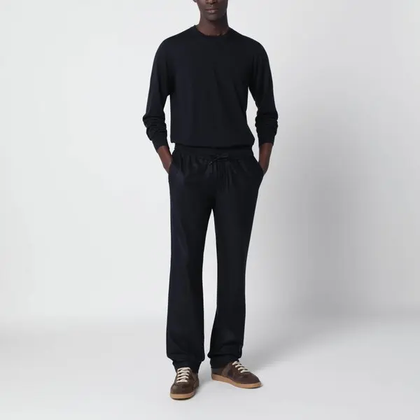 Sease Navy Mindset Trousers In Wool Flannel