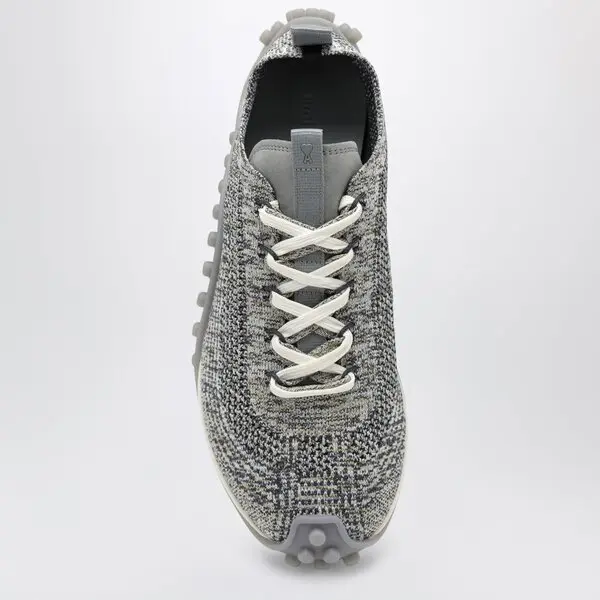 AMI Paris Mirage Sneakers In And Ivory Mesh - Grey