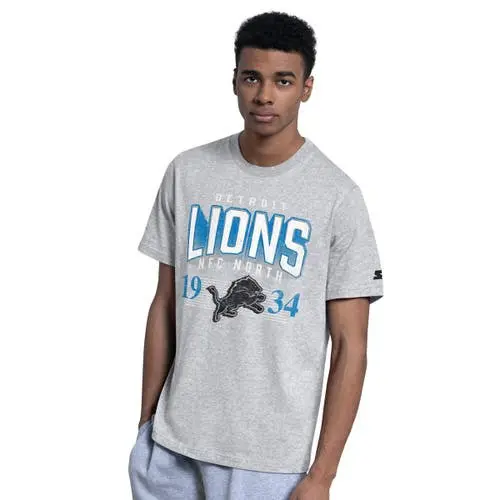 STARTER Heather Gray Detroit Lions Two-pack Throwback Logo T-shirt Set