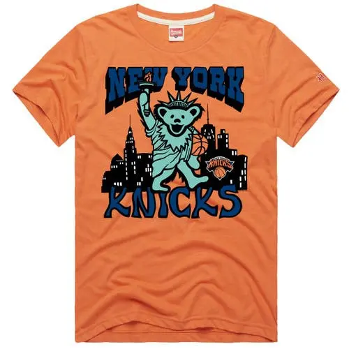 HOMAGE New York Knicks X The Grateful Dead Bear Tri-blend T-shirt - Orange