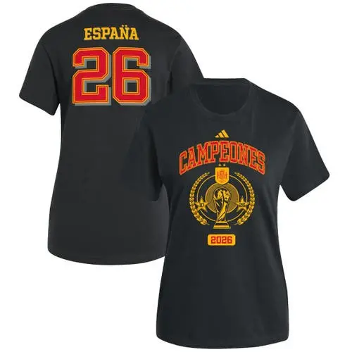 Adidas Spain National Team 2026 Fifa World Cup Champions Trophy T-shirt - Black