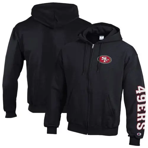 Champion San Francisco 49ers Powerblend Fleece Full-zip Hoodie - Black