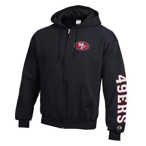 Champion San Francisco 49ers Powerblend Fleece Full-zip Hoodie - Black