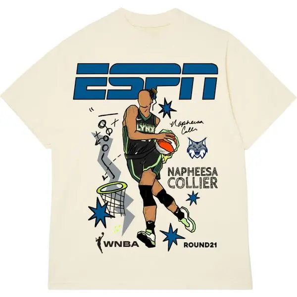 ROUND21 Napheesa Collier Minnesota Lynx Espn Player Graphic T-shirt - Cream