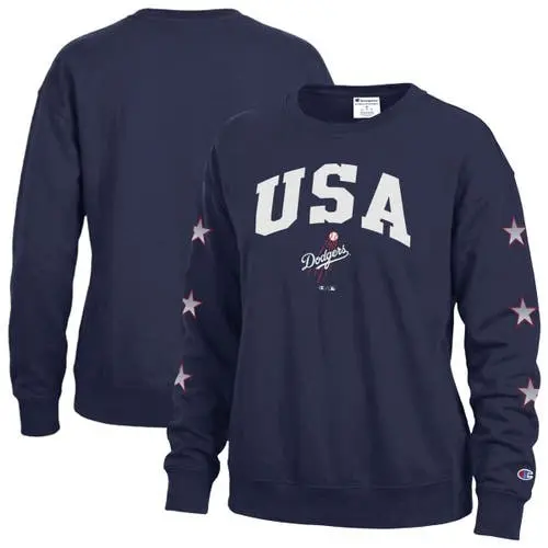 Champion Los Angeles Dodgers Americana Fleece Crewneck Sweatshirt - Navy