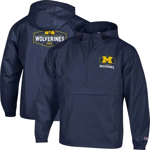 Champion Michigan Wolverines Delay Packable Half-zip Jacket