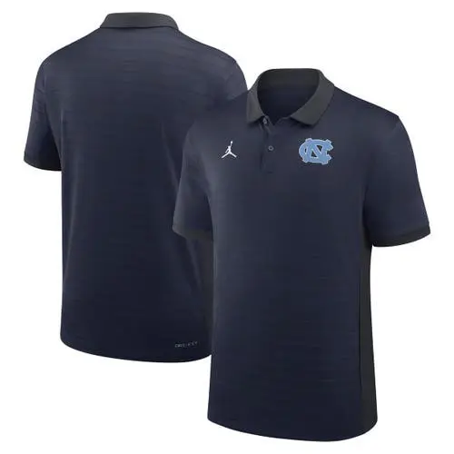 JORDAN BRAND North Carolina Tar Heels 2026 Early Season Coaches Sideline Victory Stripe Dri-fit Polo - Navy