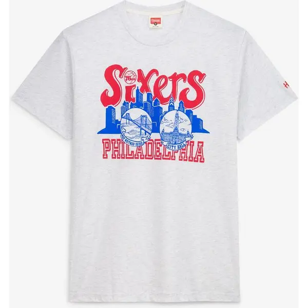 HOMAGE Philadelphia 76ers Skyline T-shirt - Ash