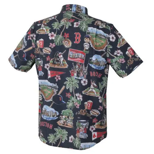 Reyn Spooner Boston Red Sox Big & Tall Scenic Performance Tri-blend Aloha Button-down Shirt