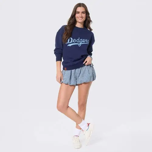 Terez Los Angeles Dodgers Denim Patch Sweatshirt