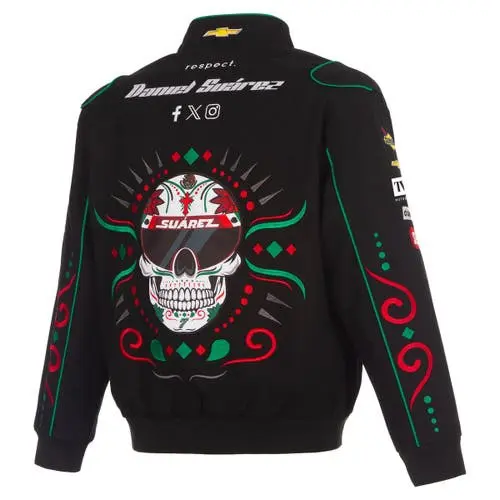JH DESIGN Daniel Suarez 2026 Sugar Skull Full-snap Twill Racing Jacket