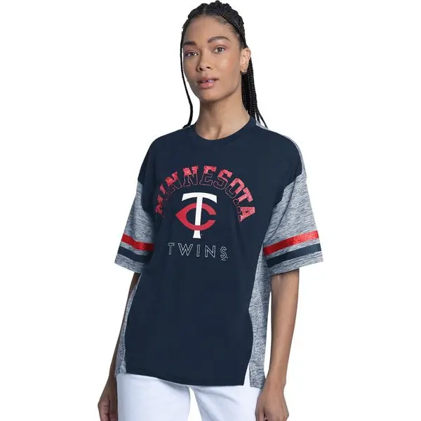 G-III 4HER BY CARL BANKS Minnesota Twins Off-season Oversized Top - Navy