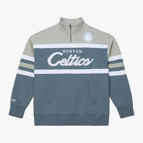 Mitchell & Ness Boston Celtics Thunderstorm Head Coach Quarter-zip Jacket