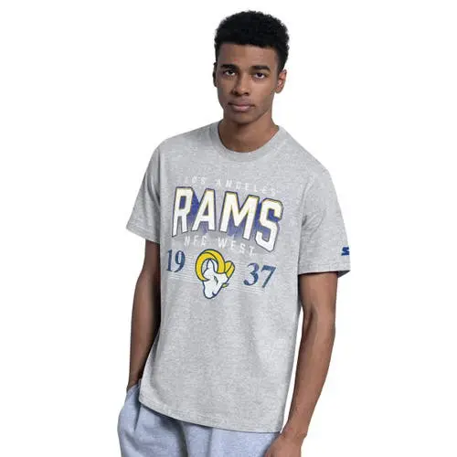 STARTER Heather Gray Los Angeles Rams Two-pack Logo T-shirt Set