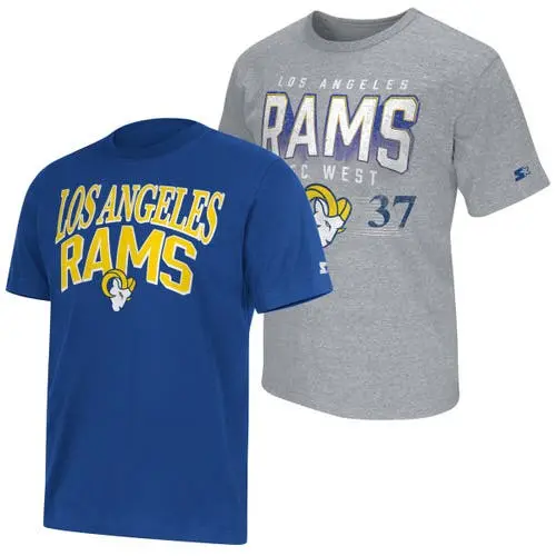 STARTER Heather Gray Los Angeles Rams Two-pack Logo T-shirt Set - Royal