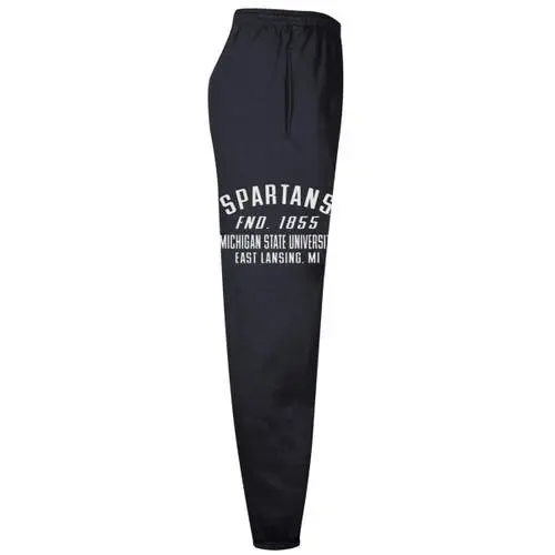 Champion Michigan State Spartans Powerblend Banded Fleece Sweatpants - Black