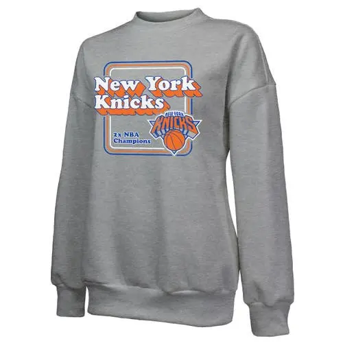MAJESTIC THREADS New York Knicks Classic Tri-blend Pullover Sweatshirt