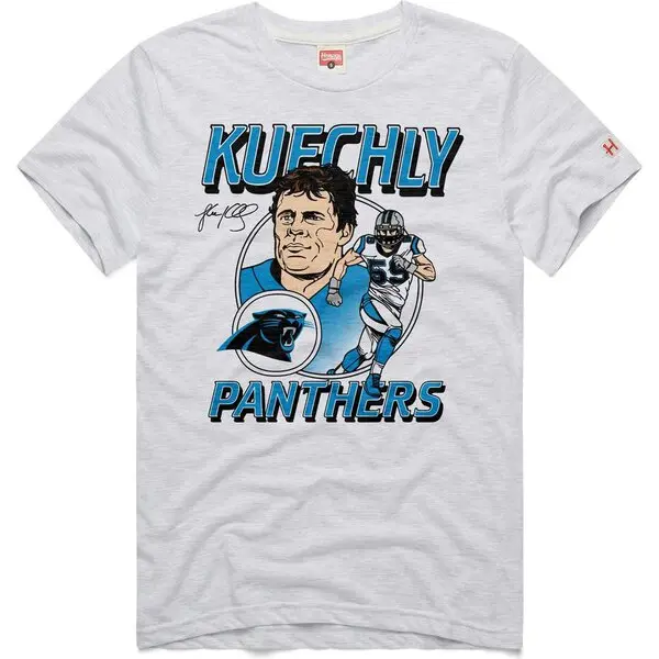 HOMAGE Luke Kuechly Carolina Panthers Classic Illustration Tri-blend T-shirt - Ash