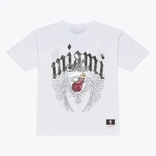 Mitchell & Ness Miami Heat Old English Classic T-shirt - White